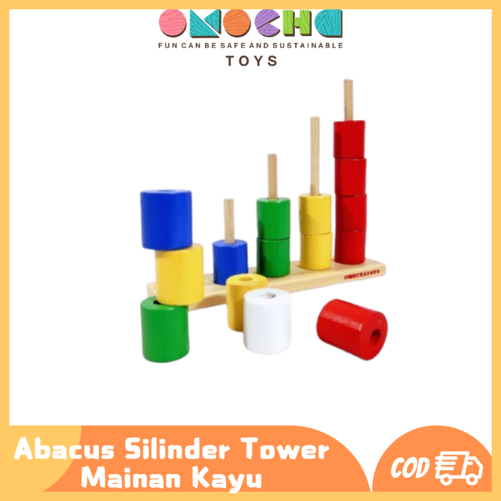 Jual Abacus Silinder Tower Mainan Kayu Pengenalan Warna | Shopee Indonesia