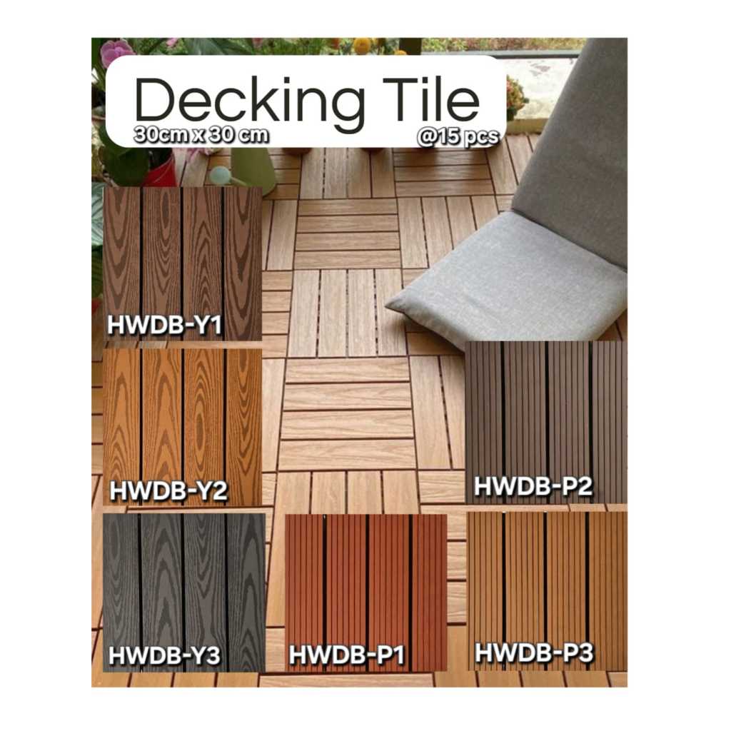 Jual Decking Tile Lantai Kayu Bongkar Pasang UK 30CM x 30CM / WPC ...