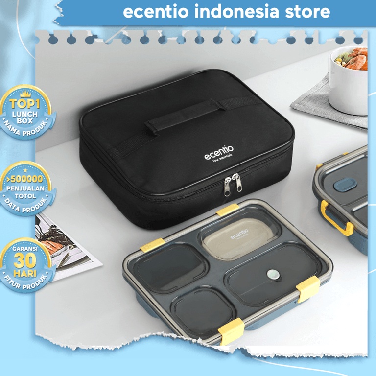 Jual Paling Meriah ecentio tempat makan set lunch box set tas 34 Grid ...