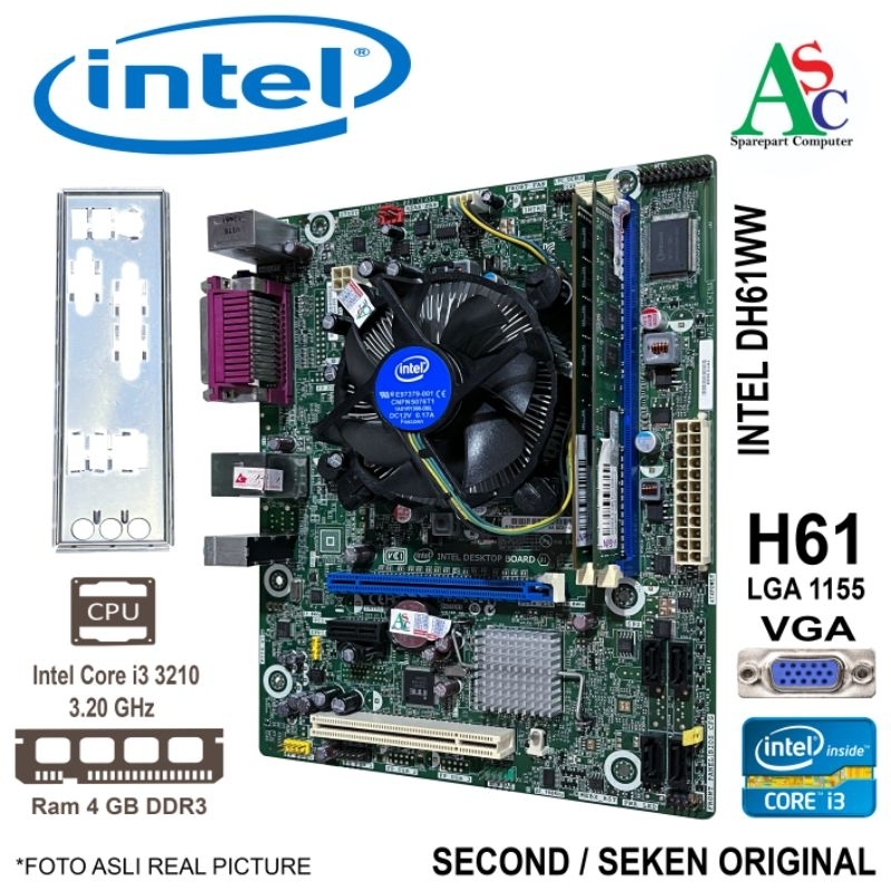 Jual Paket Mobo Intel Desktop Intel Core i3 Gen 3 Ram 4 GB Fan Intel ...