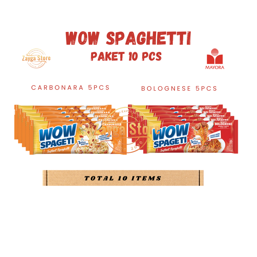 Jual WOW SPAGHETTI PAKET 10 PCS MIX | Shopee Indonesia