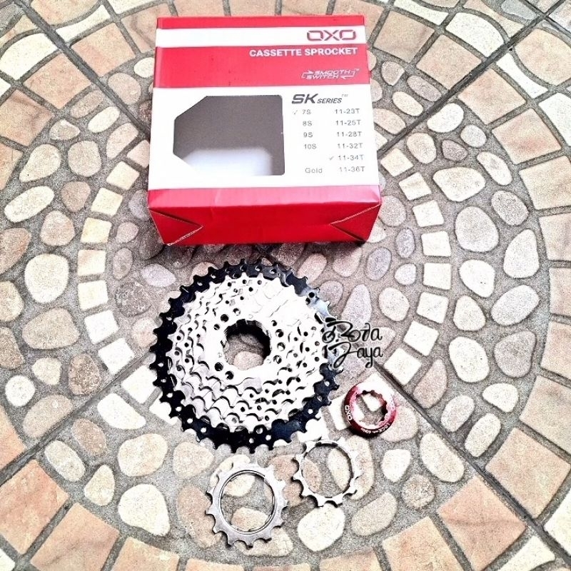Jual SPROCKET CASSETTE OXO 7 speed 7sp 11-34T | Shopee Indonesia
