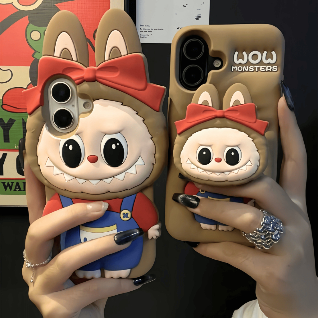 Jual Monster Labubu with Popsocket Premium Silicone 3D iphone Case for ...