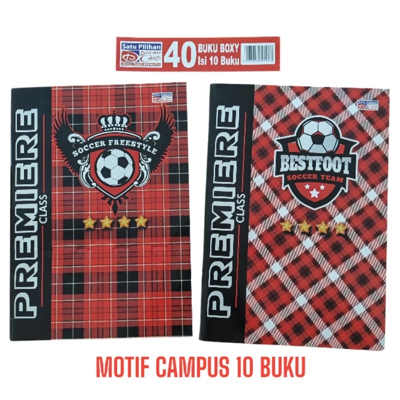 Jual buku tulis boxy 40 lembar motif campus 1 pak isi 10 buku | Shopee ...