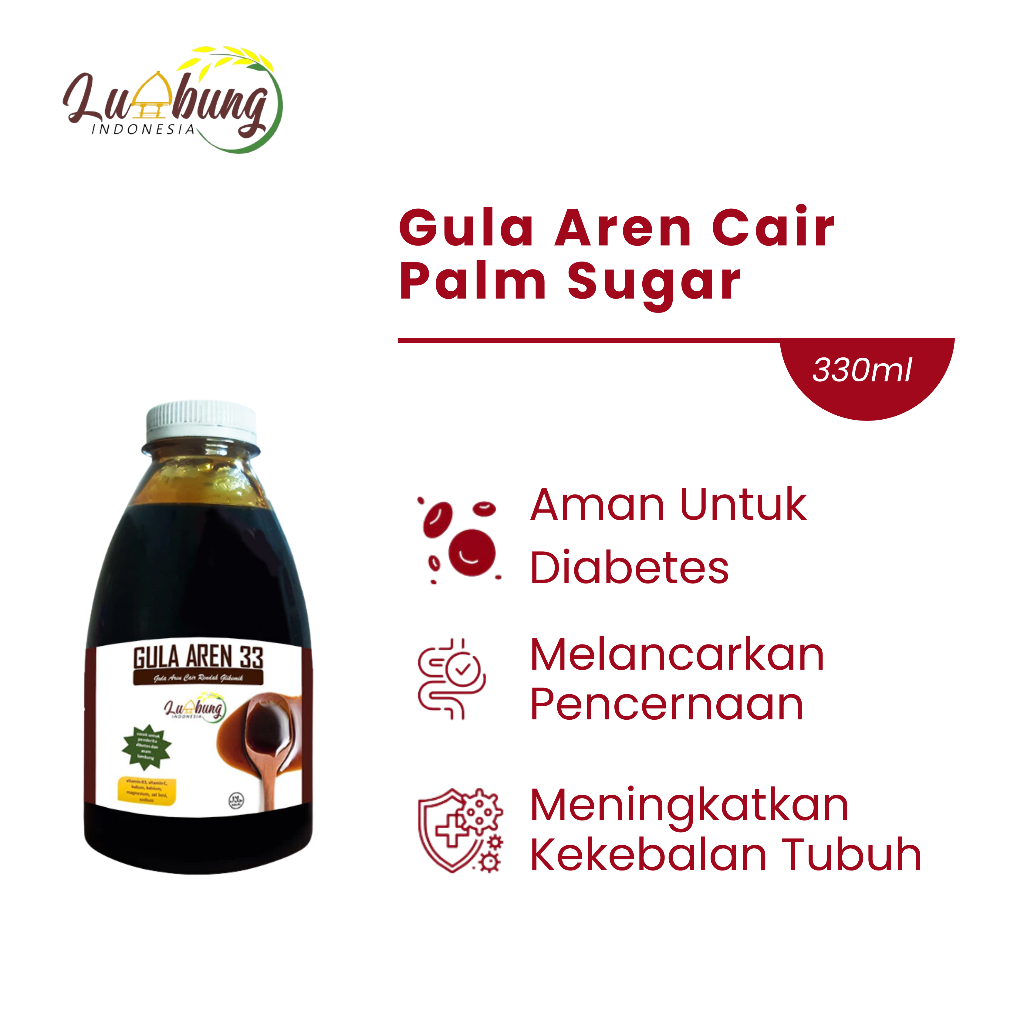 Jual Gula Aren 33 Cair Premium Brown Sugar Asli Organik 330 ml | Shopee ...