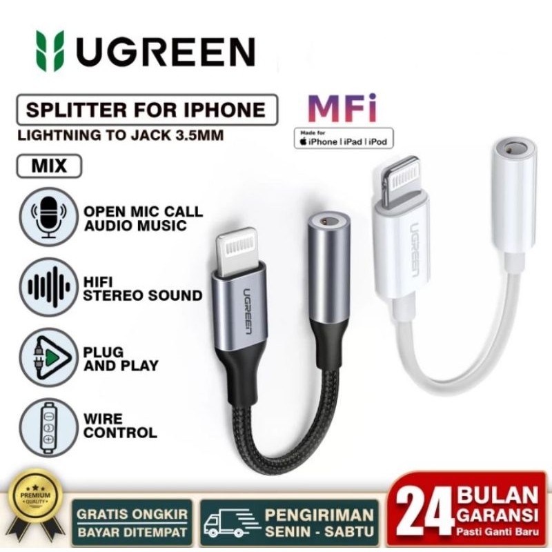 Jual Splitter Iphone Lightning To Jack 3.5mm Open Mic For Iphone ...