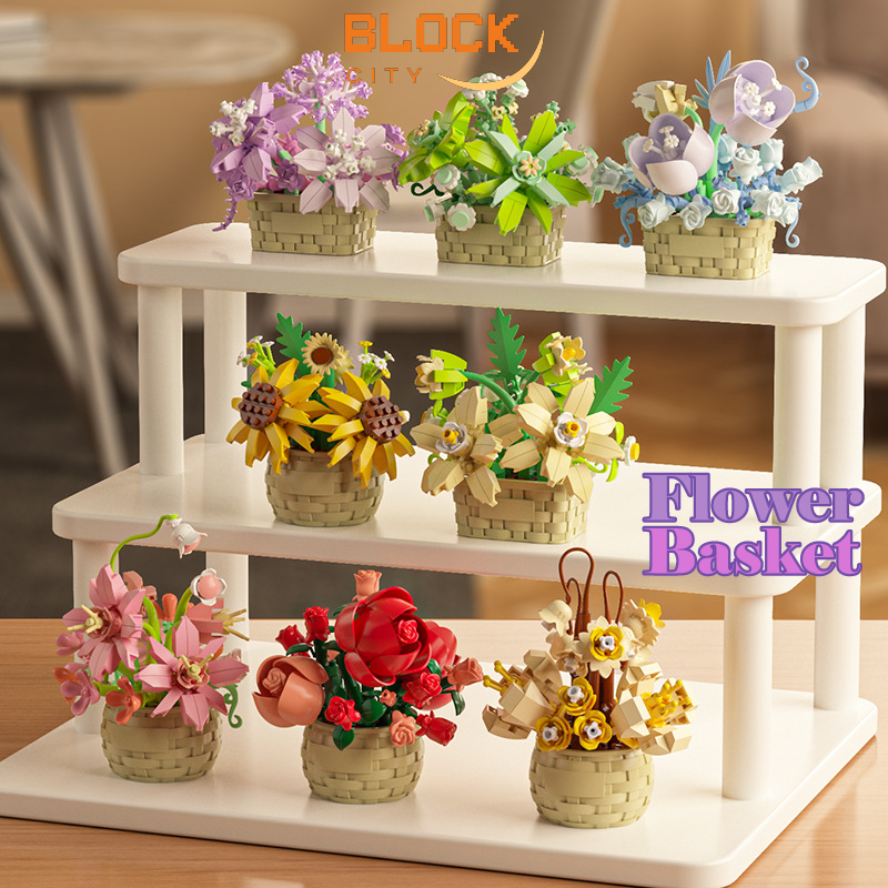 Jual BLOCK CITY - JH Flower Pot Block toys Mainan Balok Susun Pot Bunga ...