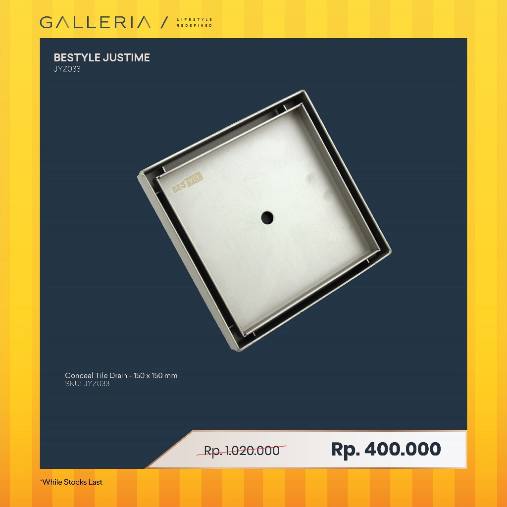 Jual Bestyle Floor Drain 15x15cm JYZ033 / Bestyle Saringan Air Got ...