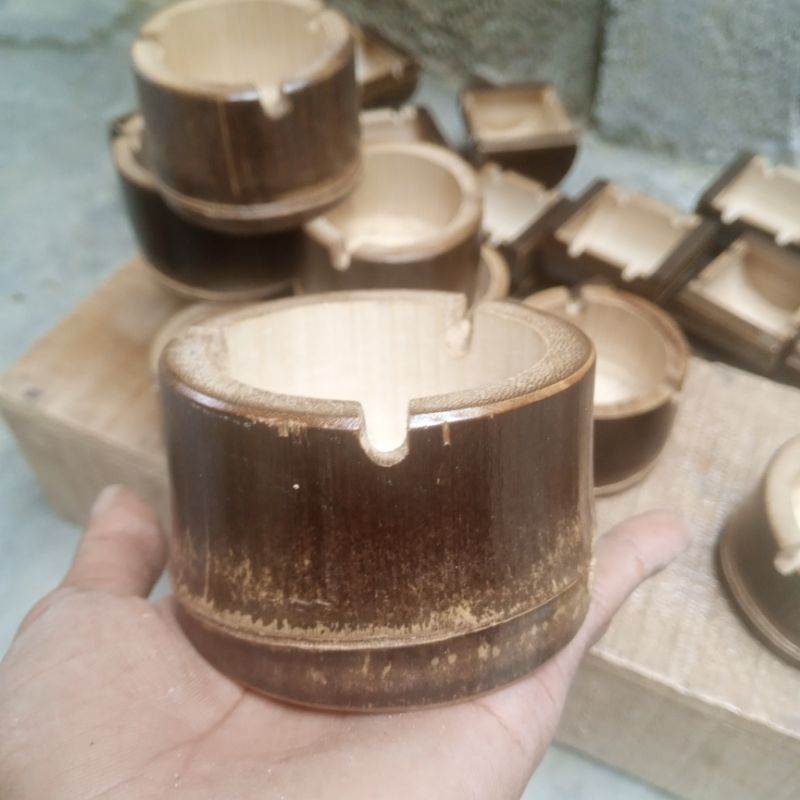 Jual STA asbak bambu hitam bulat unik | Shopee Indonesia