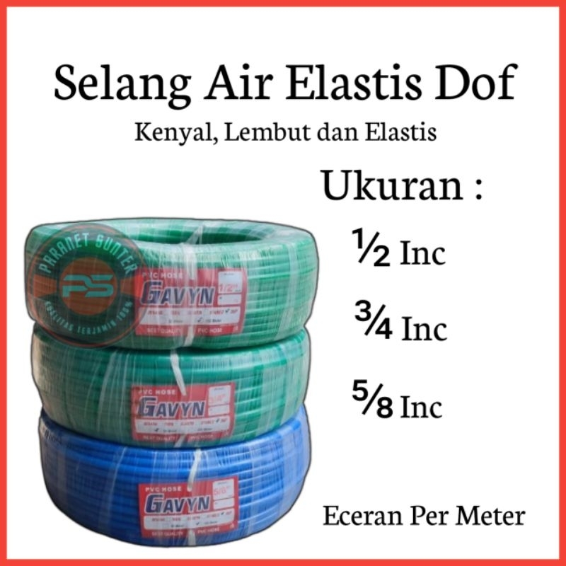 Jual Selang Air Elastis Dof 1/2 3/4 5/8 Inch Per Meter Tebal Elastis - Selang Taman Alat Cuci ...
