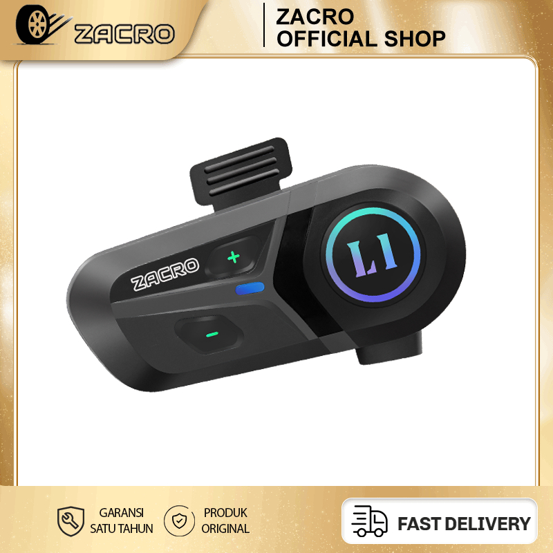 Jual ZACRO L1 Headset Bluetooth helm Sepeda Motor Bluetooth 5.3/ IPX67 ...