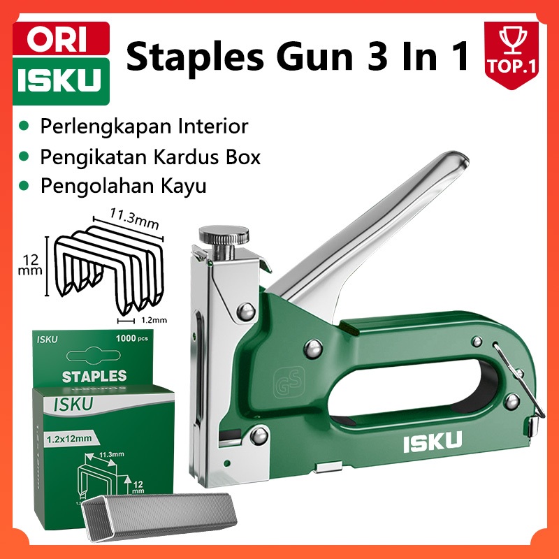Jual ISKU Staples tembak jok motor/Stapler tembak kayu gun paku steples ...