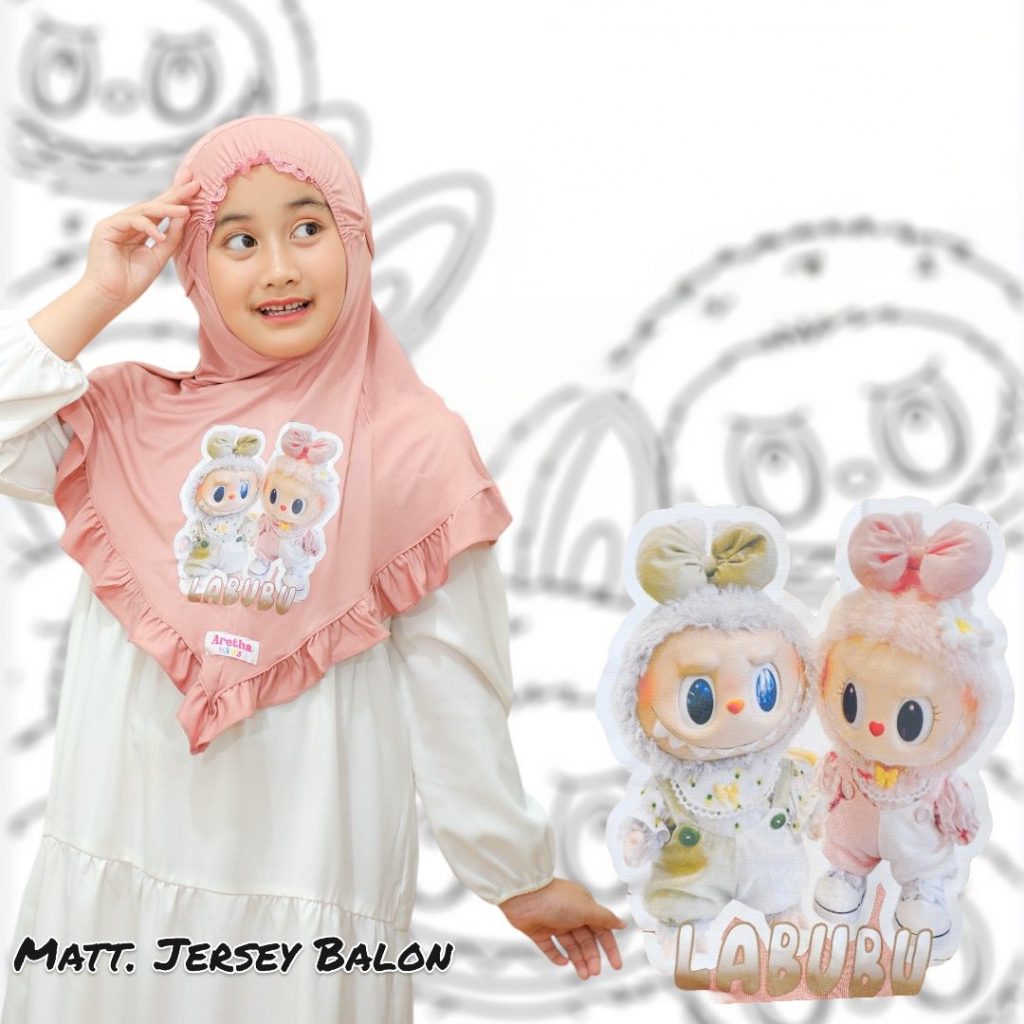 Jual kerudung anak labubu | hijab instan anak labubu | hijab instan ...