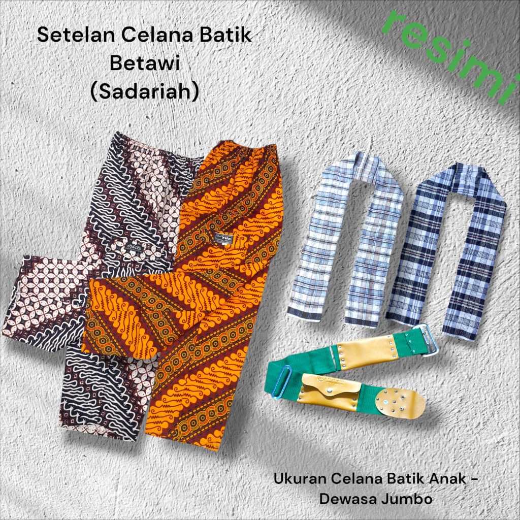 Jual Setelan Celana Batik Betawi Baju Sadariah Pria Dapat Sabuk dan ...
