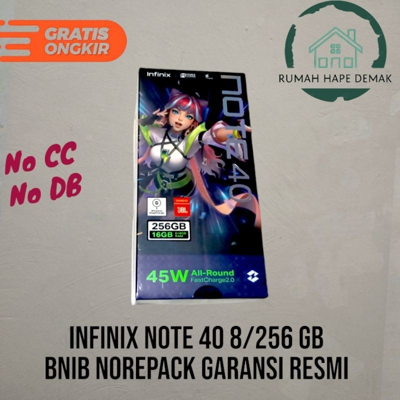 Jual Infinix Note 40 8/256 GB BNIB Norepack Garansi Resmi | Shopee ...