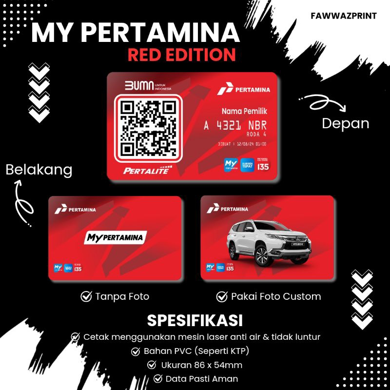 Jual KARTU MY PERTAMINA BAHAN PVC TEBAL RED EDITION | Shopee Indonesia