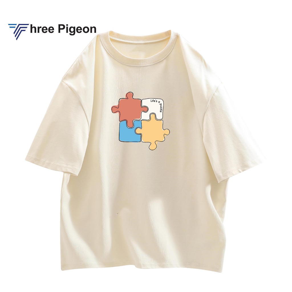 Jual Three Pigeon T-Shirt Life Is A Puzzle Kaos Unisex Pria | Shopee ...