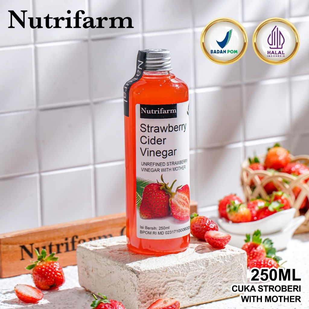 Jual NUTRIFARM CUKA BUAH STRAWBERRY 250 ML ORIGINAL/STRAWBERRY CIDER ...