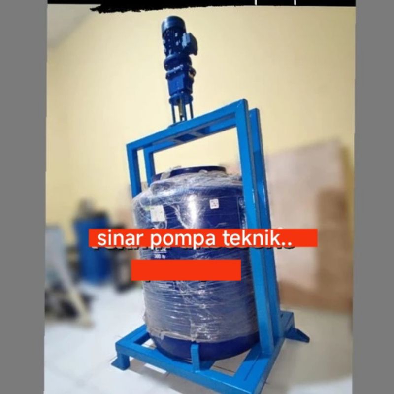 Jual agitator mixer 1,5kw 2hp 3phase with Gear box 250rpm tengki 500ltr ...