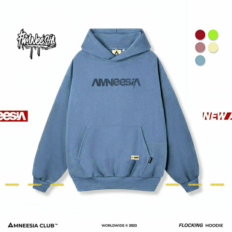Jual NEW || AMNEESIA ORIGINAL Sweater Hoodie BORDIR || FLOCKING 3D ...