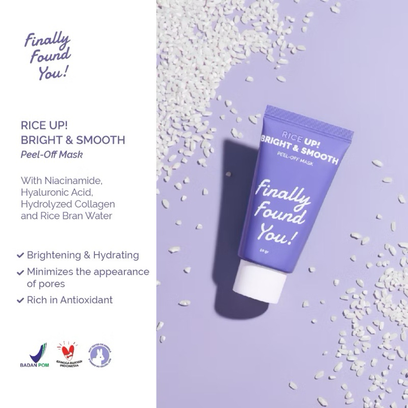 Jual Finally Found You! RICE UP! Bright & Smooth PEEL-OFF MASK 50gr ...