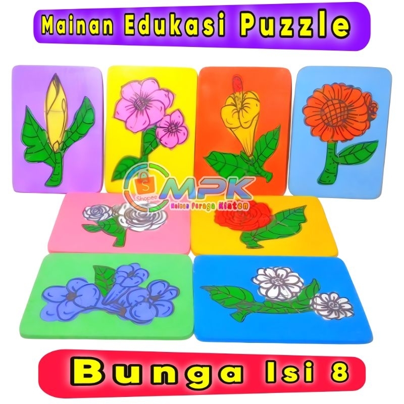 Jual MAINAN EDUKASI PUZZLE SERI BUNGA PUZZLE BUNGA ISI 8PCS | Shopee ...