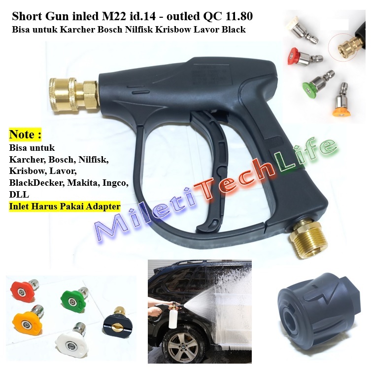 Jual Short Gun Tembakan AC Nozzle Adapter Fitting Foam Nozzle untuk ...