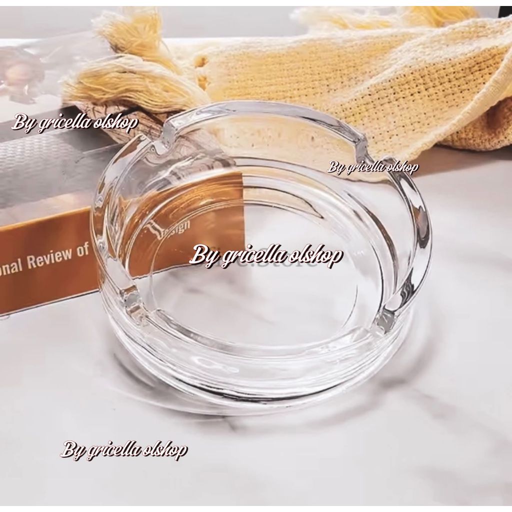 Jual PROMO 3 PCS ASBAK ROKOK BULAT KACA MEJA SAMPAH CAFE RESTORAN ...