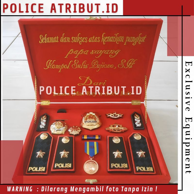 Jual Pangkat KOMPOL Polisi Exclusive Premium Quality PDH PDU Box set ...