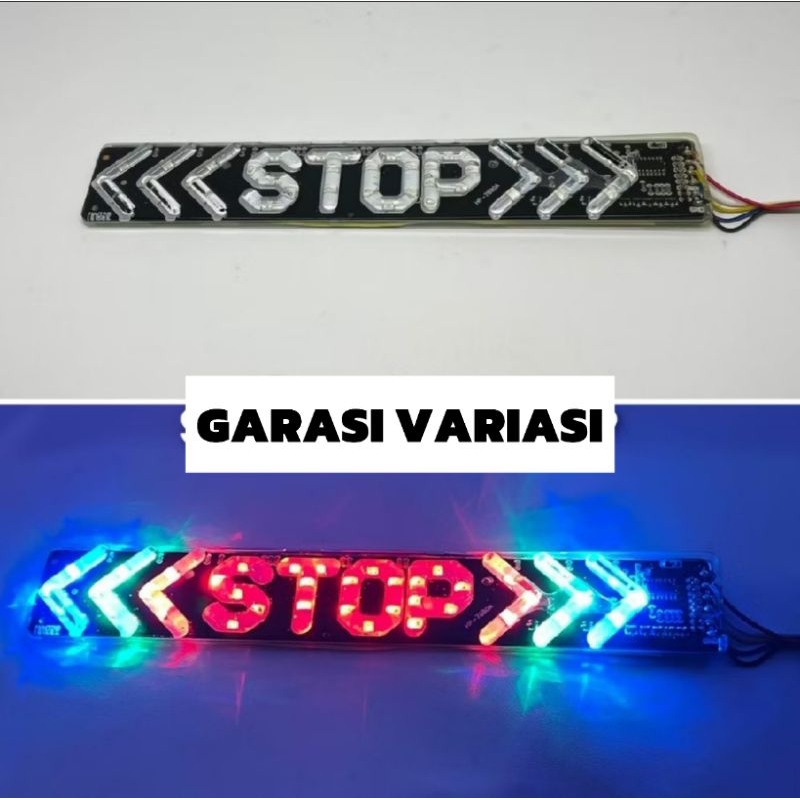 Jual LAMPU LED TULISAN STOP 20 CM RGB (RUNNING SEN KIRI DAN SEN KANAN ...