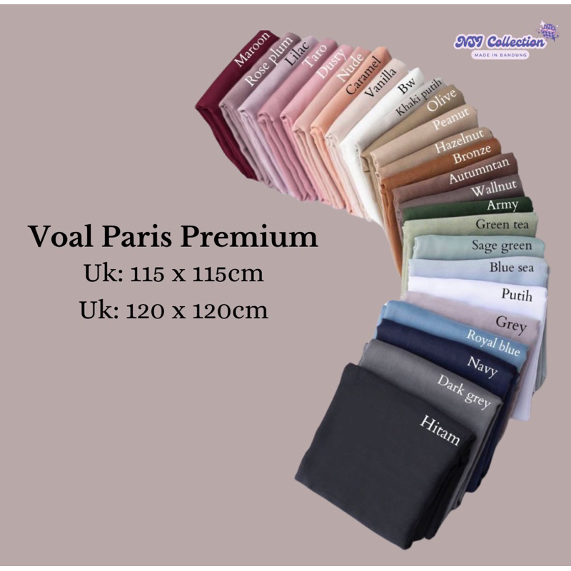 Jual HIJAB VOAL PARIS PREMIUM | ANTI LETOY TEGAK PARIPURNA | UKURAN ...