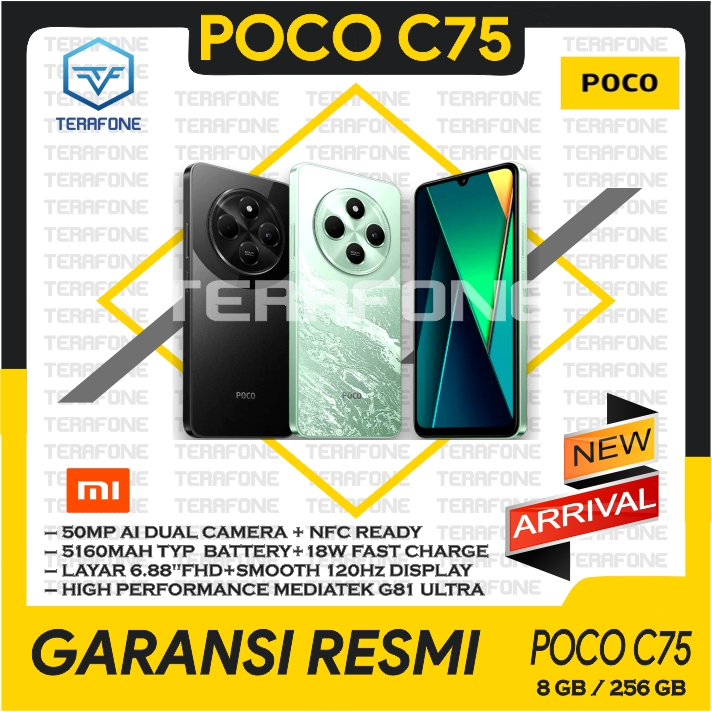 Jual XIAOMI POCO C75 (6/128 GB) (8/256 GB) GARANSI RESMI TERMURAH | Shopee Indonesia