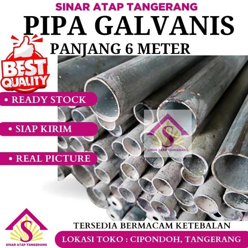 Jual Pipa Galvanis 21/2 tebal 1.2 mm Panjang 6 Meter | Shopee Indonesia