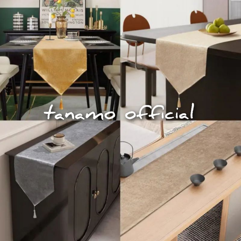 Jual Tanamo official table runner atau taplak meja polos bahan suede ...