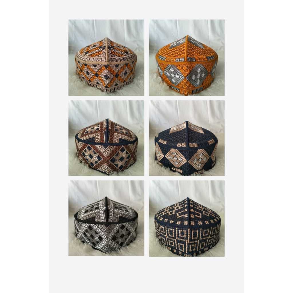 Jual peci songkok pakistan bordir/ peci sholatkopyah pakistan bordir ...