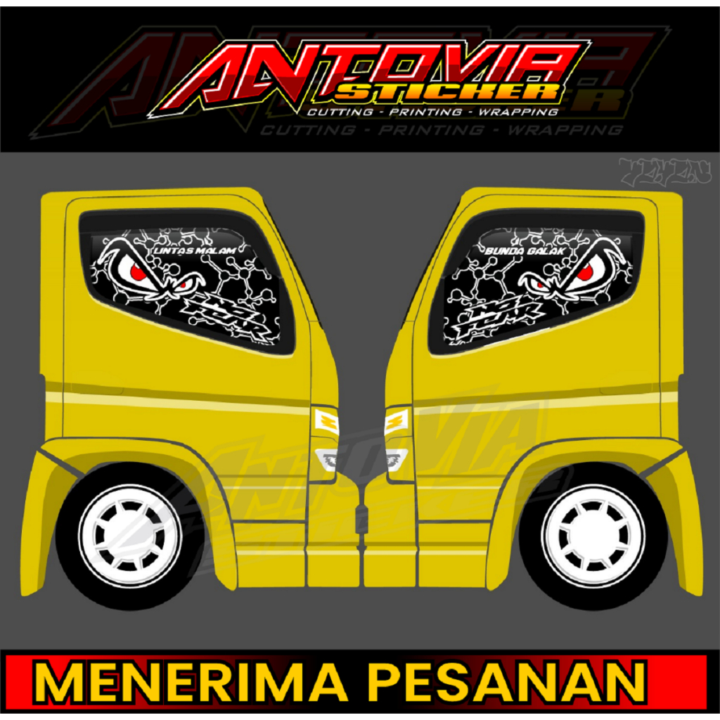 Jual Stiker One WAy + Kaca Samping Truck Canter Desain Jaring No Fear ...