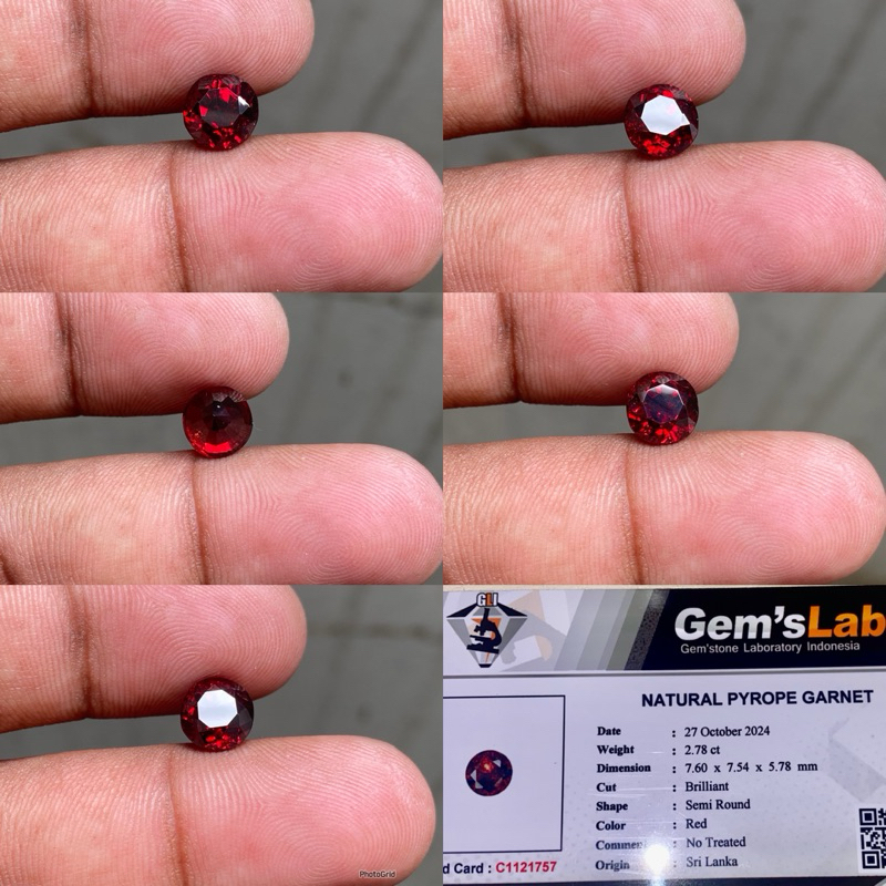 Jual Natural Pyrope Garnet ceylon srilanka batu red garnet pyrope ...
