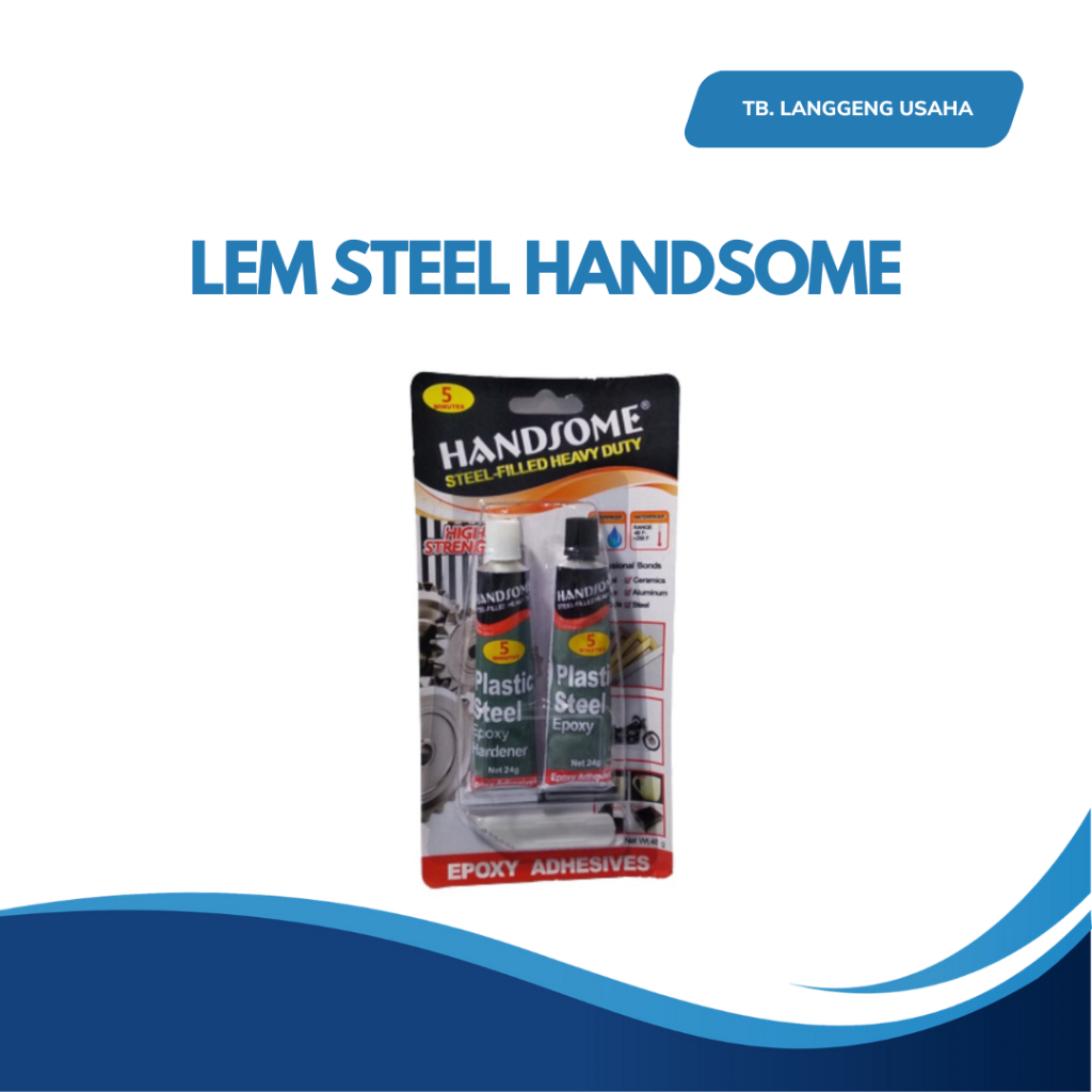 Jual LEM STEEL HANDSOME EPOXY ADHESIVES 5 MENIT 48gr clear bening lem ...