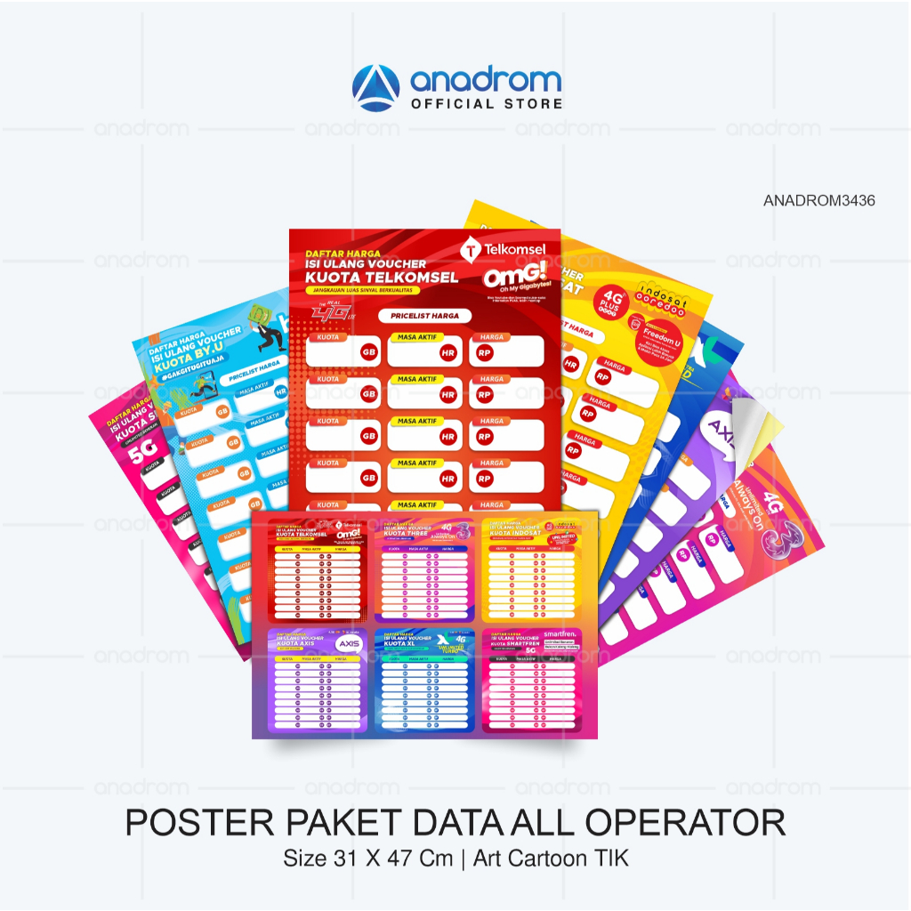 Jual Poster Paket Data All Operator | Poster Hiasan Konter Ponsel ...