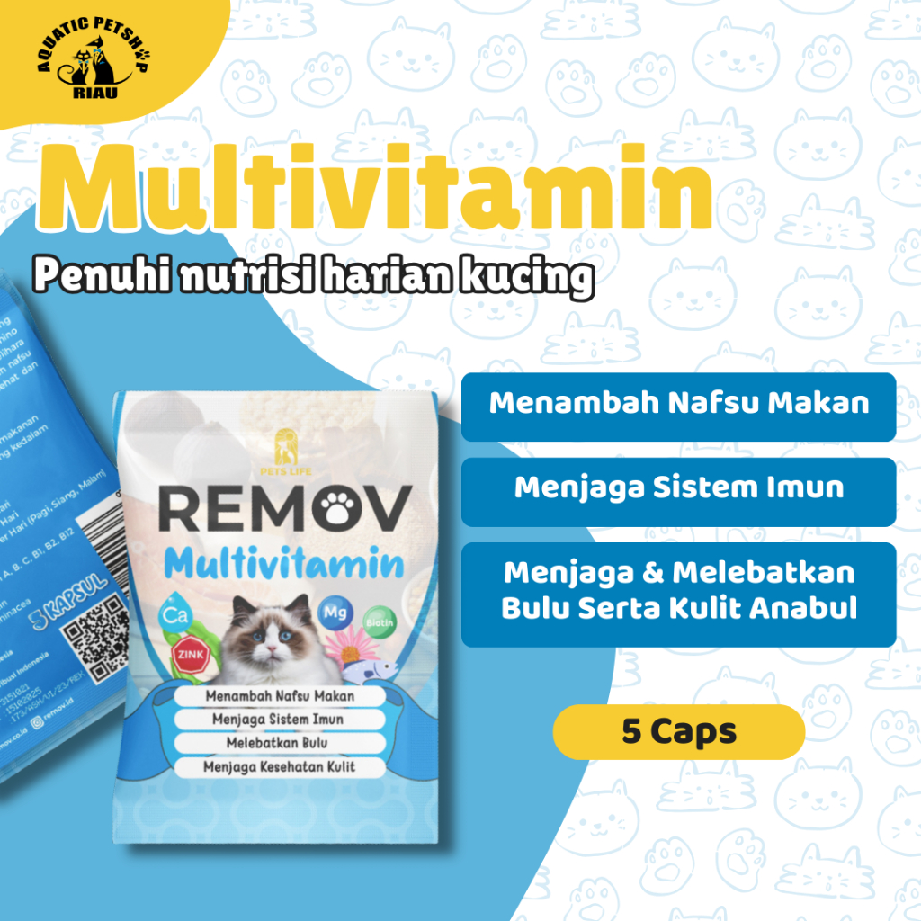 Jual Remov Vitamin Kucing Multivitamin Untuk Menjaga Kesehatan Kucing ...