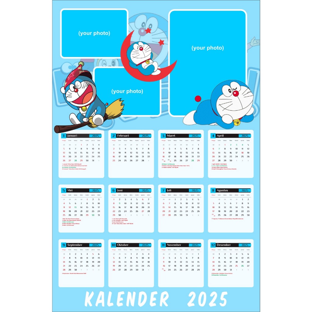 Jual CETAK KALENDER CUSTOM DINDING TAHUNAN FOTO KELUARGA/ANAK/CUSTOM ...