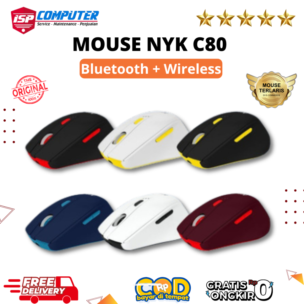 Jual Mouse NYK C80 - Silent Click Dual Mode Bluetooth + Wireless ...
