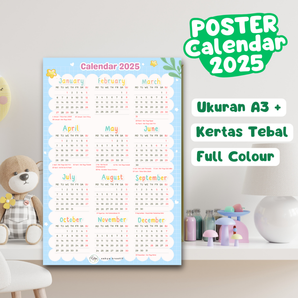 Jual CALENDAR 2025 | KALENDAR 2025 | CALENDAR AESTHETIC POSTER 2025 ...