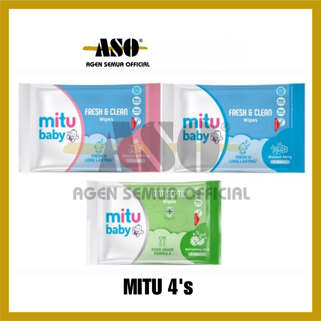 Jual Tissue Tisu basah MITU BABY WIPES 4 sheet ECER | Shopee Indonesia