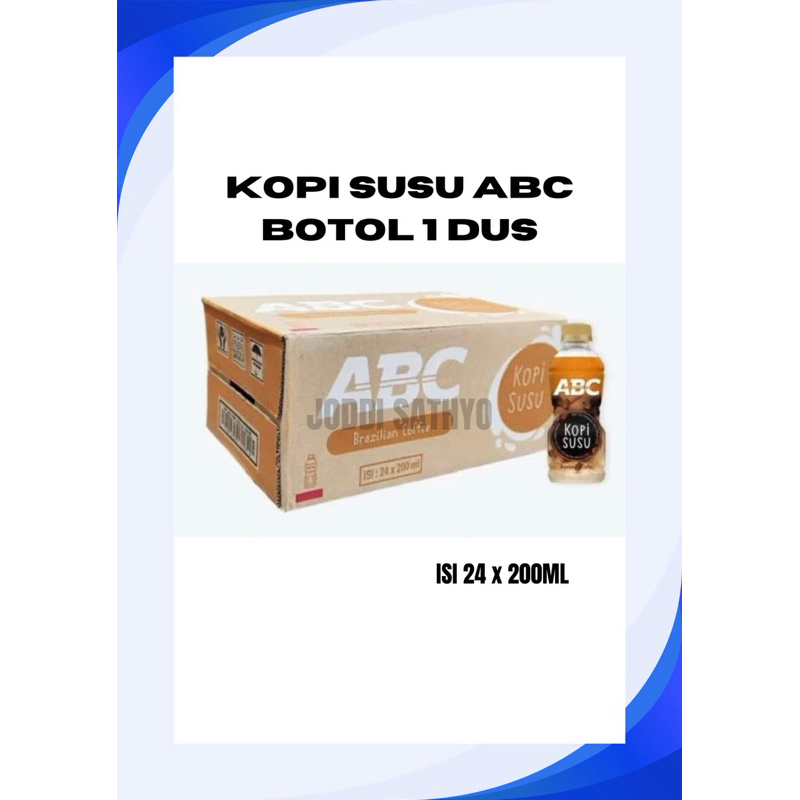 Jual ABC Kopi Susu Botol 1 Dus Isi 24 x 200ML | Shopee Indonesia
