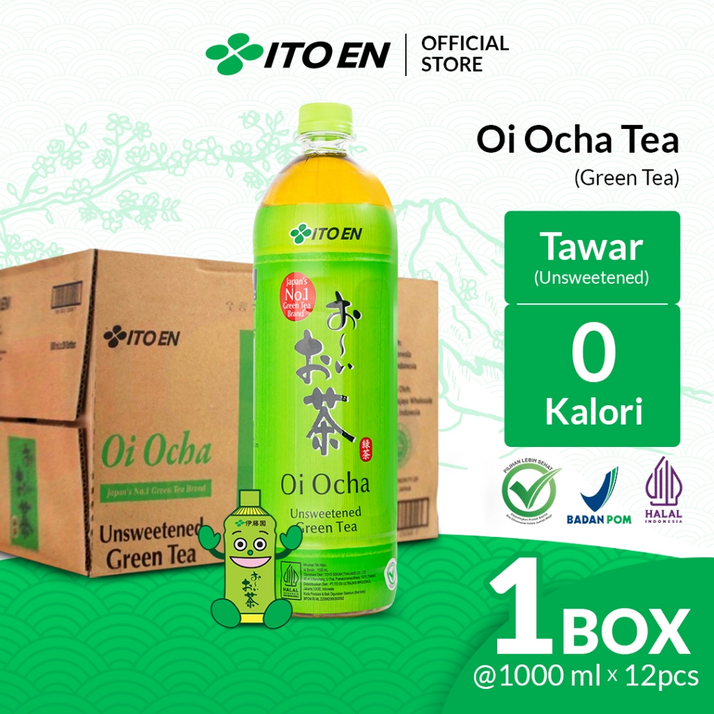 Jual ITO EN Oi Ocha 1000ml Green Tea No Sugar isi 12 Pcs - 1 Box / 1 ...