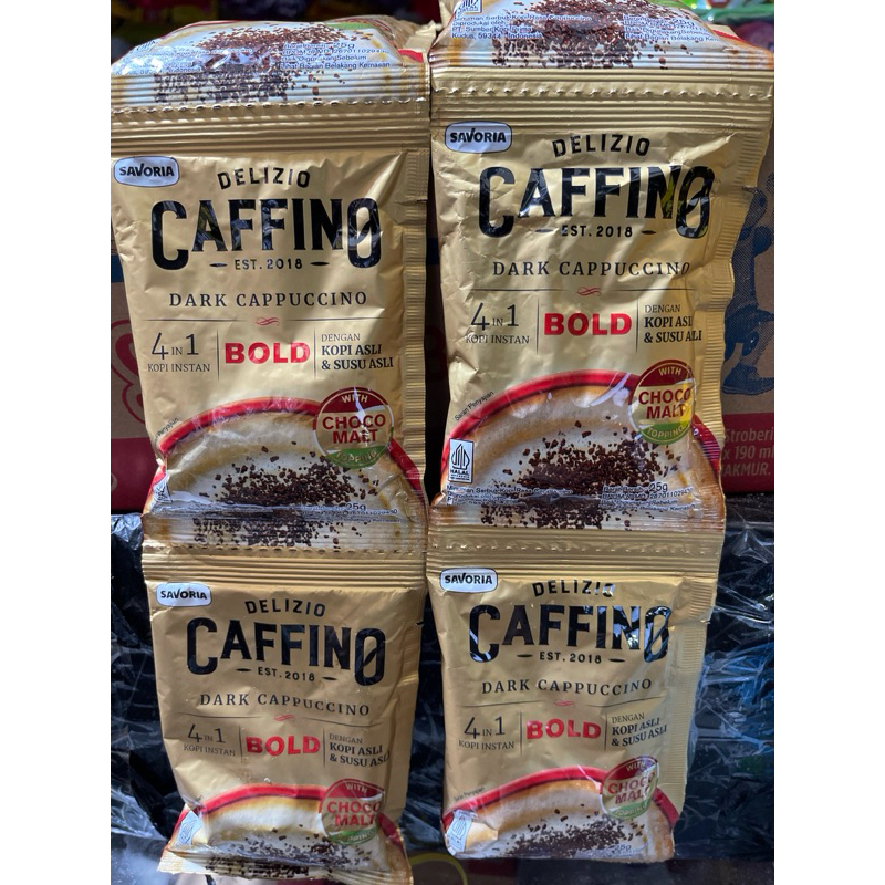 Jual CAFFINO 4IN1 DARK CAPPUCINO SACHET 25GR ( 1 SACHET ) | Shopee ...