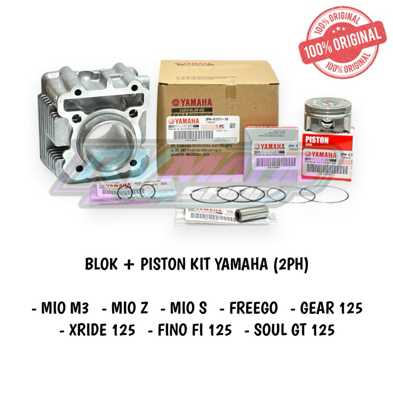 Jual CYLINDER BLOK + PISTON BLOK SEHER 2PH MIO M3 MIO S MIO S GEAR 125 FREEGO XRIDE 125 FINO FI ...