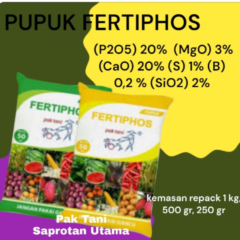Jual Pupuk Phospate Fertiphos pak tani perangsang akar tanaman repack 1 ...