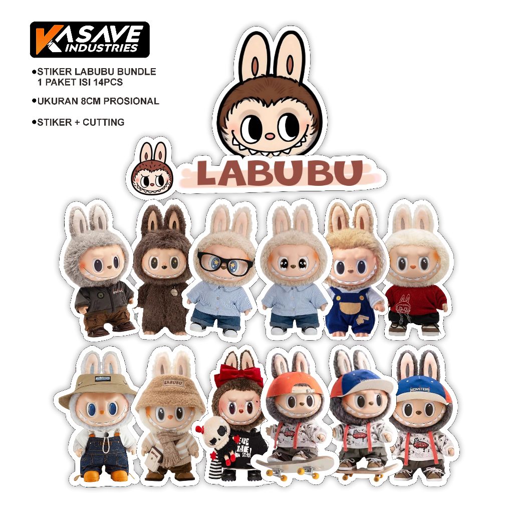 Jual STIKER LABUBU BUNDLING 1 PAKET ISI 14PCS / STIKER LAPTOP / STIKER ...